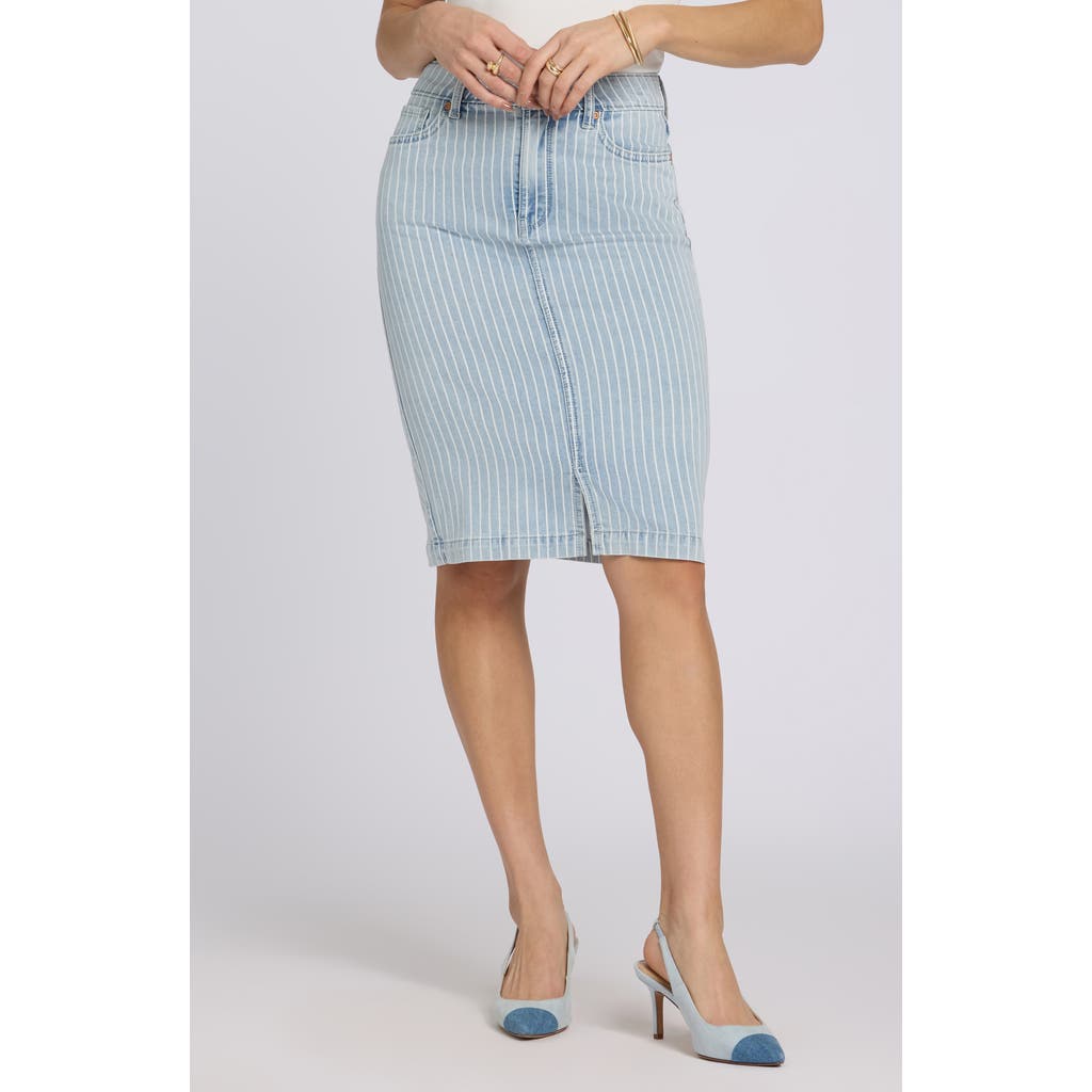 NYDJ Stripe High Waist Denim Skirt